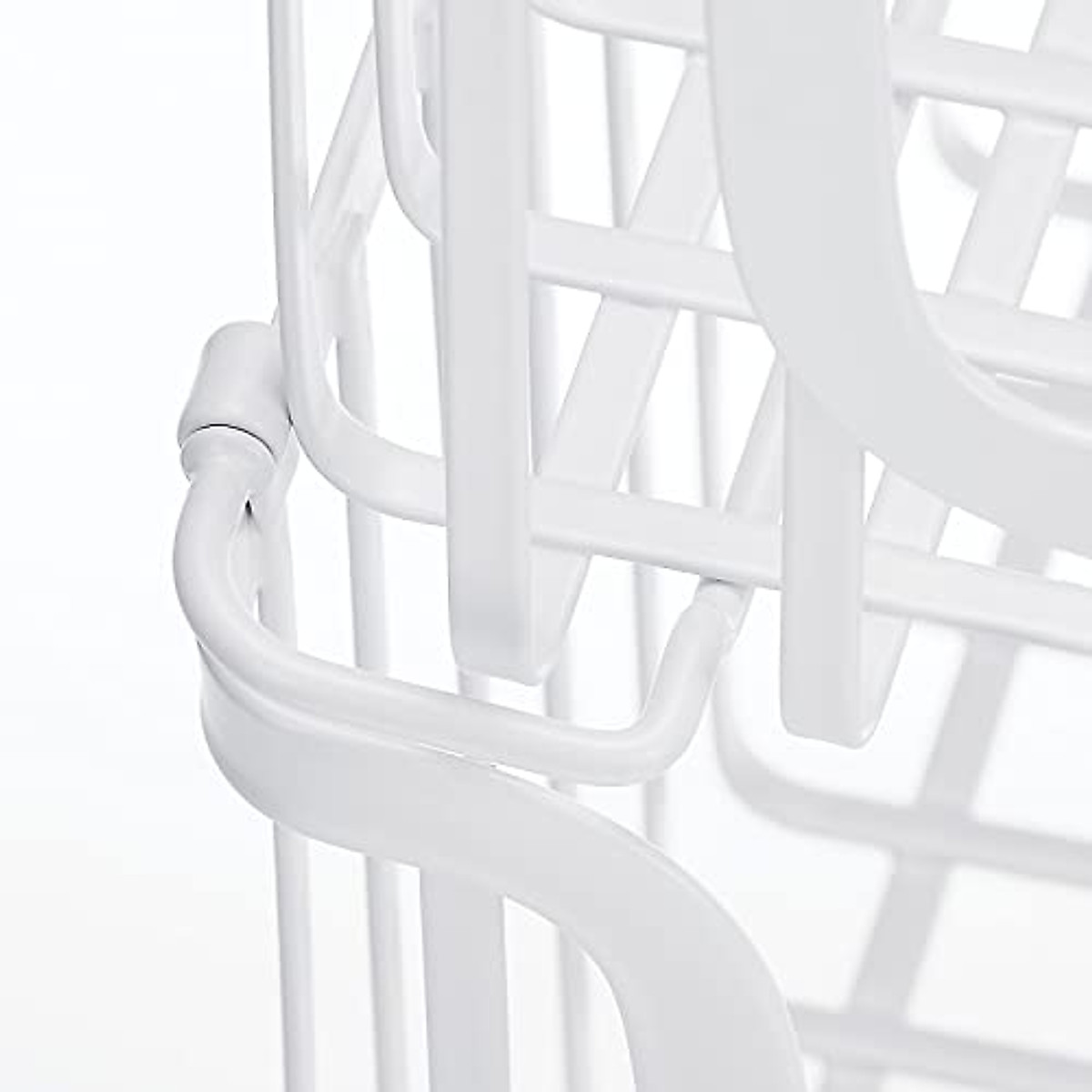 mDesign Large Stacking Wire Baskets Food Organizer Storage Metal Basket with Open Front for Kitchen Cabinet, Pantry, Cupboard, and Shelves, Organize Fruits, Snacks, and Vegetables, 2 Pack, Matte White