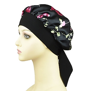 Kids Bonnets for Girls Sleeping Satin Bonnet for Kids Girls Curly Hair Bonnet Silk Night Caps Satin Sleep Cap Adjustable Tie