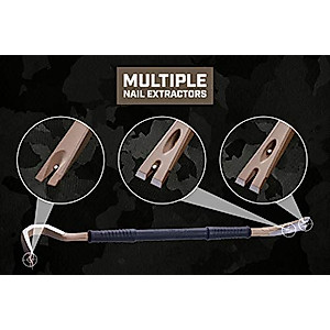 Spec Ops SPEC-D30PRY Tools 30" Wrecking Crowbar, Pry Bar Ends with Teardrop Nail Puller, High-Carbon Steel, 3% Donated to Veterans,Black/Tan