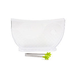 HONEYCOMB AFTERNOON Rice Paper Water Bowl - Rice Paper Holder Water Dipping Bowl, BPA Free, Reusable, Space-Saver - Spring Roll Summer Roll Wrappers Holder - Complete with Silicone Tongs