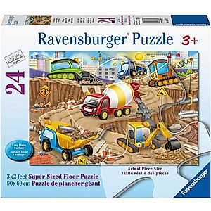 Ravensburger Construction Fun 24 Piece Floor Jigsaw Puzzle for Kids - 03077 - Every Piece is Unique, Pieces Fit Together Perfectly
