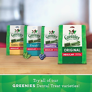 GREENIES Large Natural Dog Dental Care Chews Oral Health Dog Treats 3-Flavor Variety Pack, (3) 12 oz. Pouches