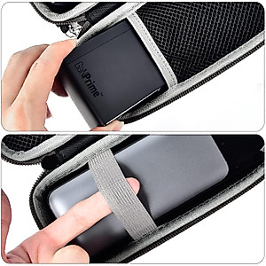 casmilee Case Compatible with Anker 737/735/ 736/717 USB-C Portable Charger Power Bank, Fast Foldable Wall PowerBank Bag for GaN Prime Nano II AC Adapter, Powercore Pocket for lights Cable - Black