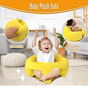 vocheer Sit Me Up Floor Seat for Baby Chair for Sitting Up Support Seat Sofa Plush Animal Shaped Baby Learning to Sit Chair for 3-24 Months,PP Cotton Full Filling,Yellow Duck