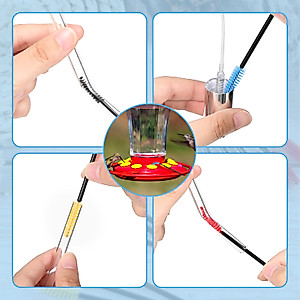 Hummingbird Feeder Cleaning Brush Mini Nylon Brush Set Brush Cleaner for Baby Bottles, Tubes, Jars, Bird Feeder (12 Pieces)