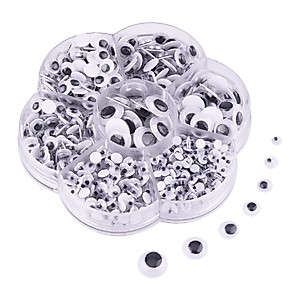 KUUQA 700 Pieces Mixed Wiggle Googly Eyes Self Adhesive Googly Eyes DIY Scrapbooking Crafts (Assorted Sizes)