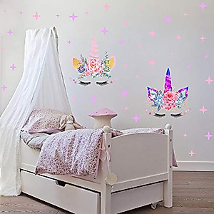Mozamy Creative Unicorn Wall Decals Girls Wall Decals Nursery Wall Decor Girls Bedroom Decals Peel and Stick Wall Decals