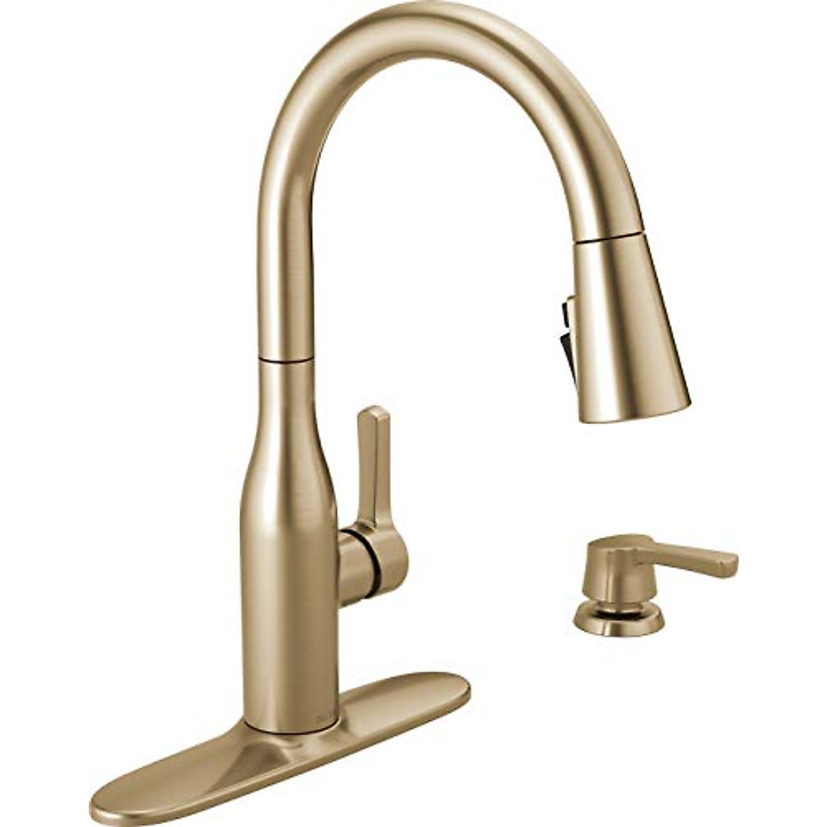 Delta Marca Single-Handle Pull-Down Sprayer Kitchen Faucet with ShieldSpray Technology in Champagne Bronze