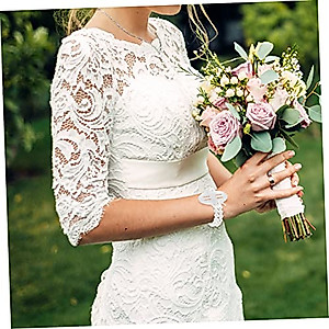 DECHOUS 20 Pcs Bridal Wrist Pearls Prom Bracelet Prom Stuff Pearl Bracelets Elastic Bead Wristband Wedding Wrist Corsages Bands Cuff Bracelet Wedding Corsage Supplies Corsage Wristlet Band