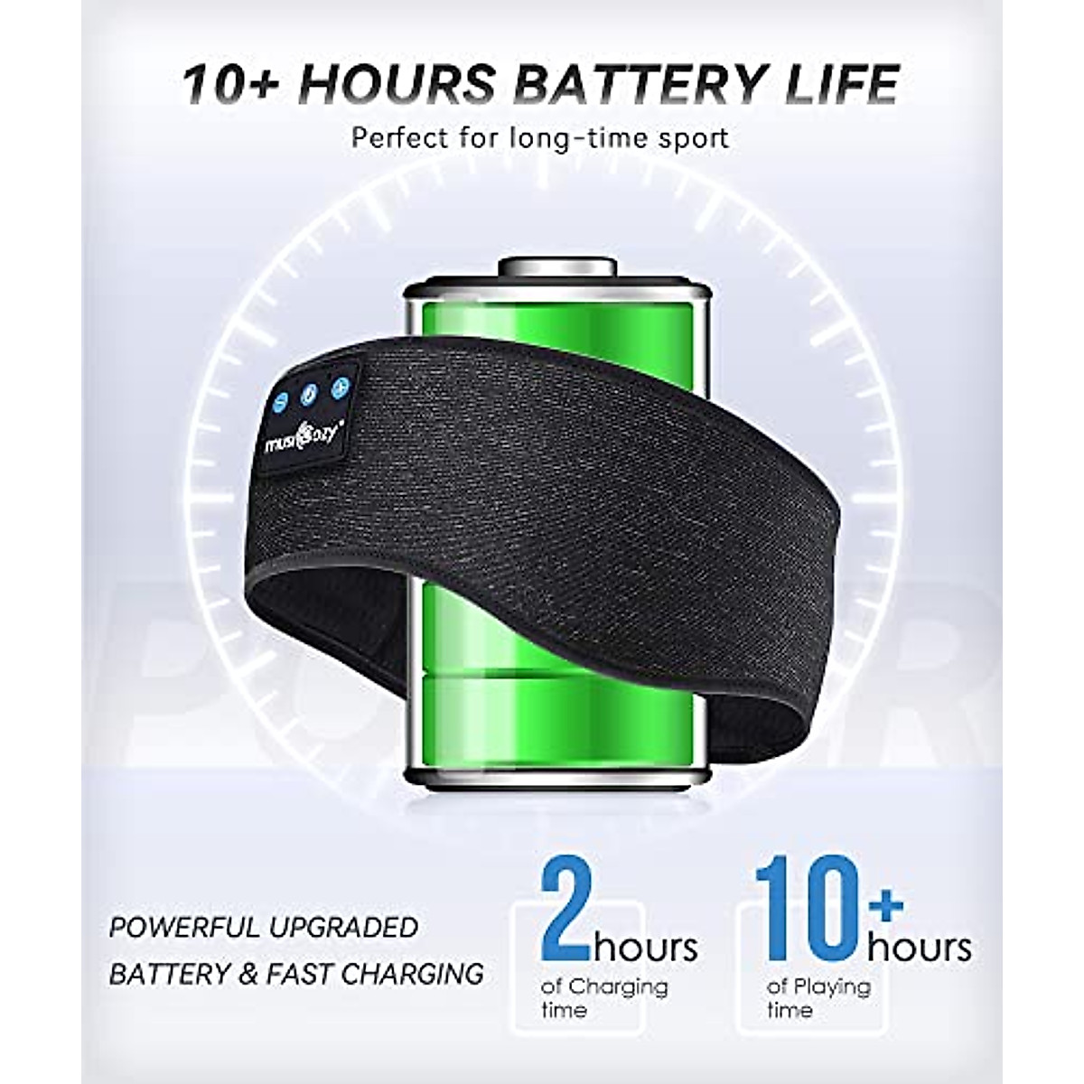 MUSICOZY Sleep Headphones Bluetooth 5.2 Headband, Sports Wireless Earphones Music Sleeping Headphones Mask Earbuds with HD Stereo Speaker for Women Men Teens Workout Running Cool Gadgets Unique Gifts