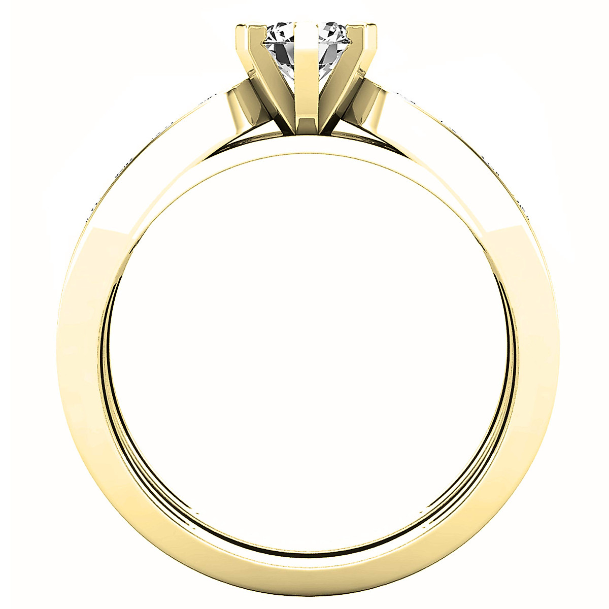 Dazzlingrock Collection 1.00 Carat (Cttw) 18K Round Diamond Women Engagement Ring Set 1 CT, Yellow Gold, Size 7