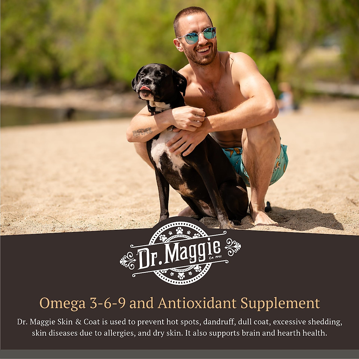 Dr. Maggie Skin and Coat | Omega 3 Supplement with Fish Oil, Flax, and Olive Oil | 240 ml