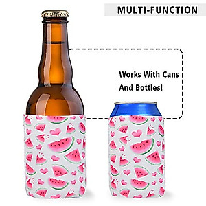 Can Cooler Sleeves - Set of 4 Neoprene Can Sleeves Soda Beer Caddies Collapsible Reusable Thermocoolers for Weddings Bridal Shower Birthday Bachelorette Parties