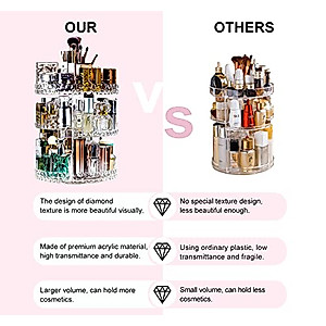 DreamGenius Makeup Organizer, 360 Degree Rotating Perfume Organizer, Adjustable Makeup organizers and storage with 8 Layers, Fits Makeup Brushes Lipsticks and Jewelry, Clear Acrylic