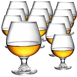 Ufrount Brandy Wine Glasses Set of 12,Clear Glass Brandy Snifter 11 OZ,Short Stemmed Cognac Glasses Drinking and Tasting Glassware for Bourbon,Scotch,Spirit