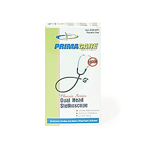 Primacare CSDS-9291-BL Pediatric Dual Head Stethoscope, Classic Series, 30 in., Blue (Pack of 100)
