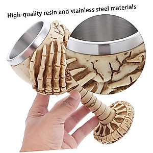 Didiseaon 1Pc Skull Wine Glass Wine Glass for Halloween Halloween Wine Cup three-dimensional decorate 3d wine glass skeleton Stainless steel skull cup Skull Wine Cup goblet ghost head gift