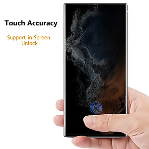 Galaxy S22 Ultra Privacy Screen Protector, [Case Friendly] [Support Fingerprint Unlock] Soft Film for Samsung Galaxy S22 Ultra 5G (6.8"), Full Adhesive, Anti-Scratch, 3D Curve Fit, Touch Sensitive