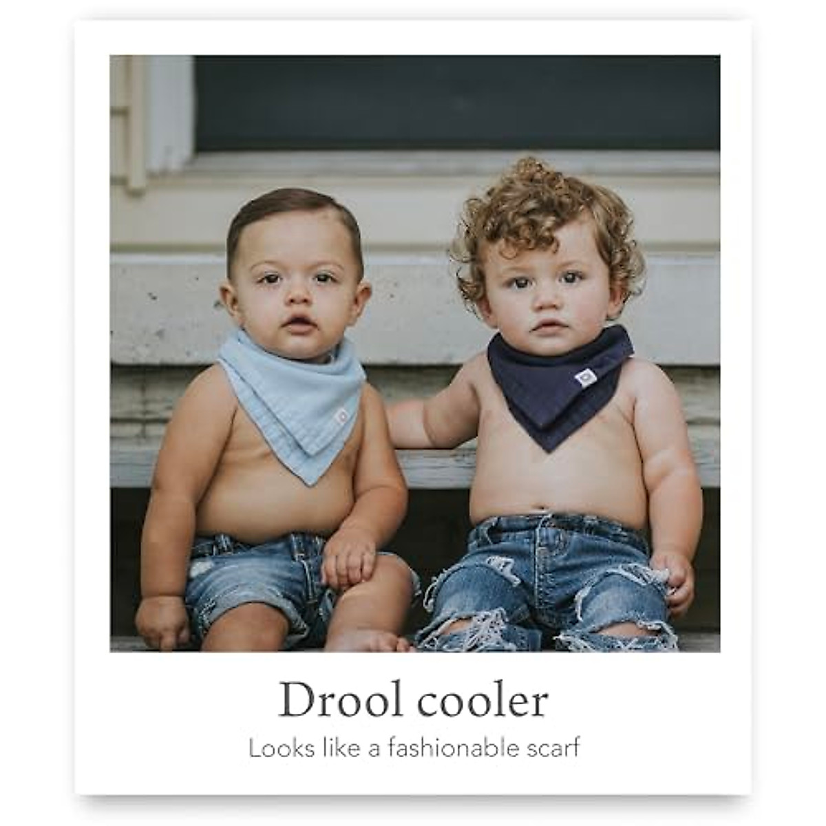 Indi Bandana Bibs for Boys & Girls, GOTS Certified Organic Bibs, 4-Way Reversible Baby Drool Bibs, 100% Organic Cotton Muslin Bibs 5-Pk