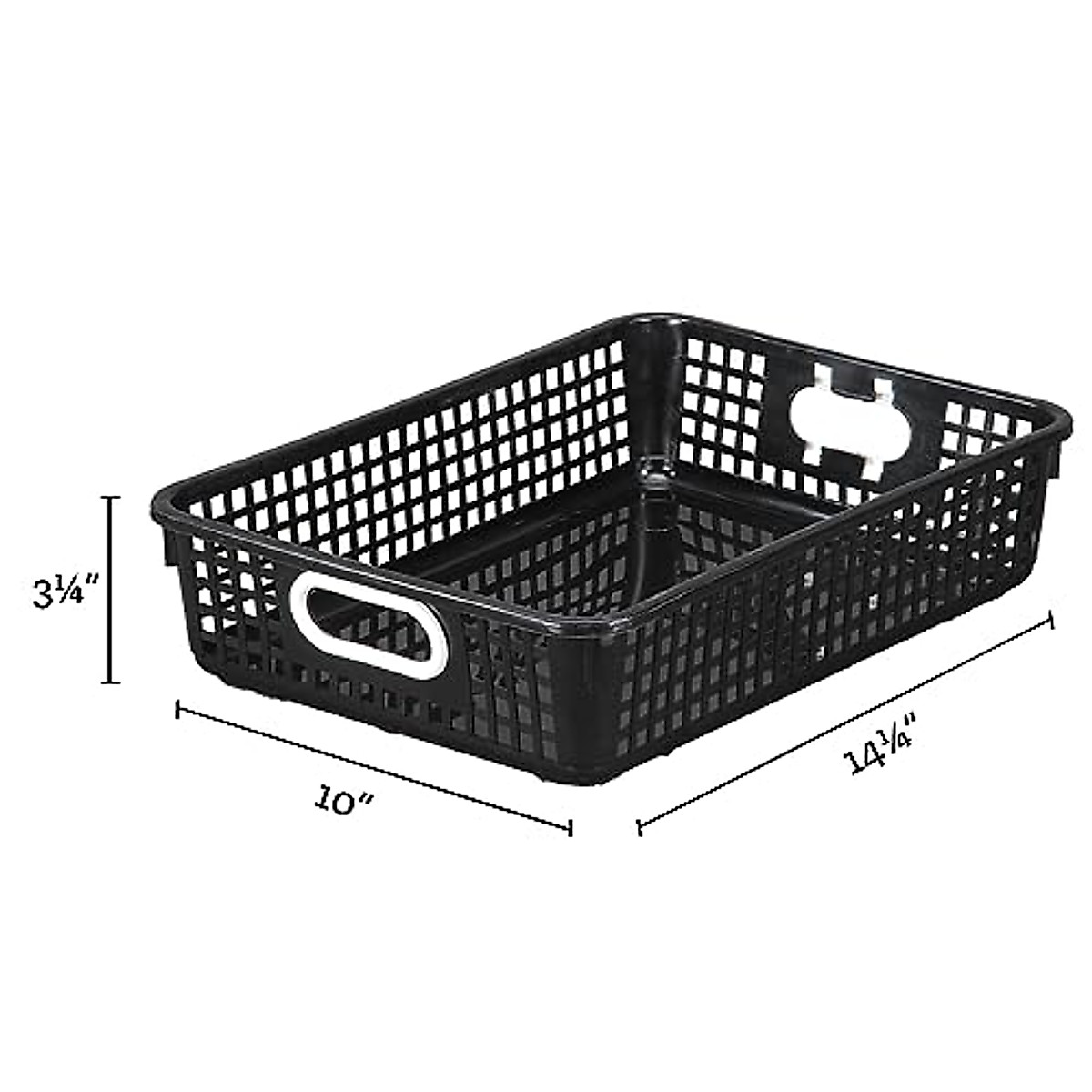 Really Good Stuff Plastic Desktop Paper Storage Baskets for Classroom or Home Use – 14”x10” Plastic Mesh Baskets Keep Papers Crease-Free and Secure – Blue Neon Basket With White Handles (1 Basket)