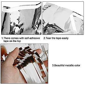 WILLBOND 4 Packs 10 Feet Fringe Garland Foil Fringe Garland Metallic Tinsel Foil Garland Wall Hanging Fringe Banner for Wedding Birthday Parties Holiday Decorations and More