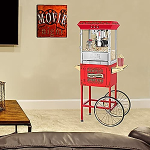 Great Northern Popcorn 5995 10 oz. Perfect Popper Popcorn Machine with Cart - Red