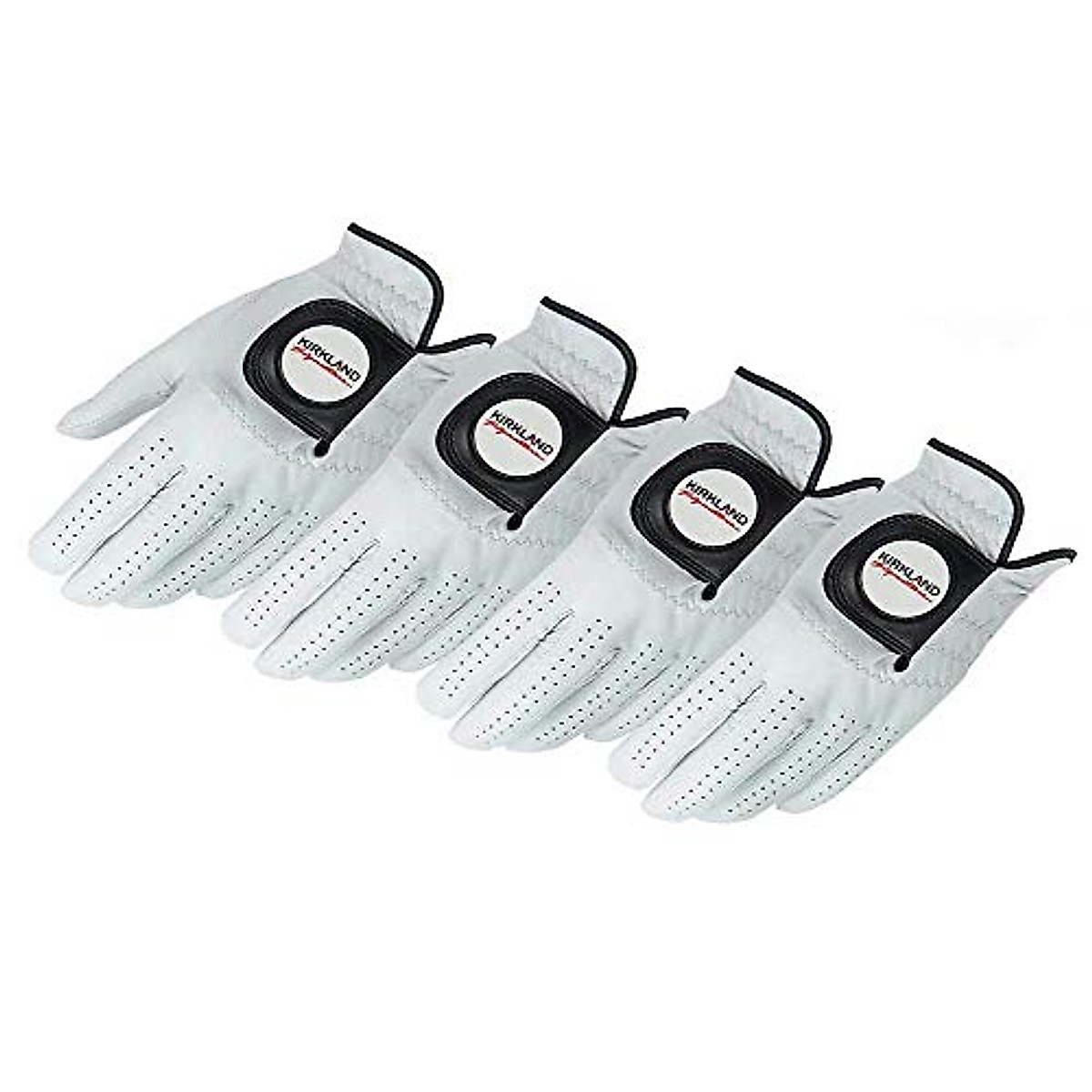 KIRKLAND SIGNATURE Golf Gloves Premium Cabretta Leather, Medium-Large, 4 Pack