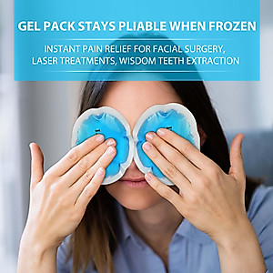 LotFancy Ice Pack for Injuries Reusable, 8 Small Gel Heating Cooling Pads with Cloth Backing, Hot Cold Therapy for Eyes After Surgery, Face, Breastfeeding, Wisdom Teeth, Jaw, Headache, Sinus Relief