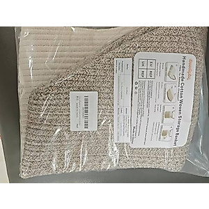 Goodheim Laundry Hamper with Lid, Large Woven Laundry Basket，Blanket and Toy Storage Basket for Living Room, Bedroom, Bathroom, Nursery（Brown and White，55L）