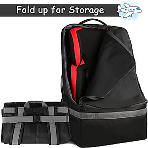 YOREPEK Universal Car Seat Travel Bag Compatible with Chicco,Evenflo,Britax Carseat,Car Seat Bag for Airplane Travel with Shoulder Straps,Airport Car Seat Bag for Kids Airplane Travel(21"x21"x32")