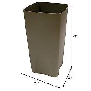 Rubbermaid Commercial Plaza Waste Container Rigid Liner, Square, Plastic, 19 Gallons, Beige (356300BG)