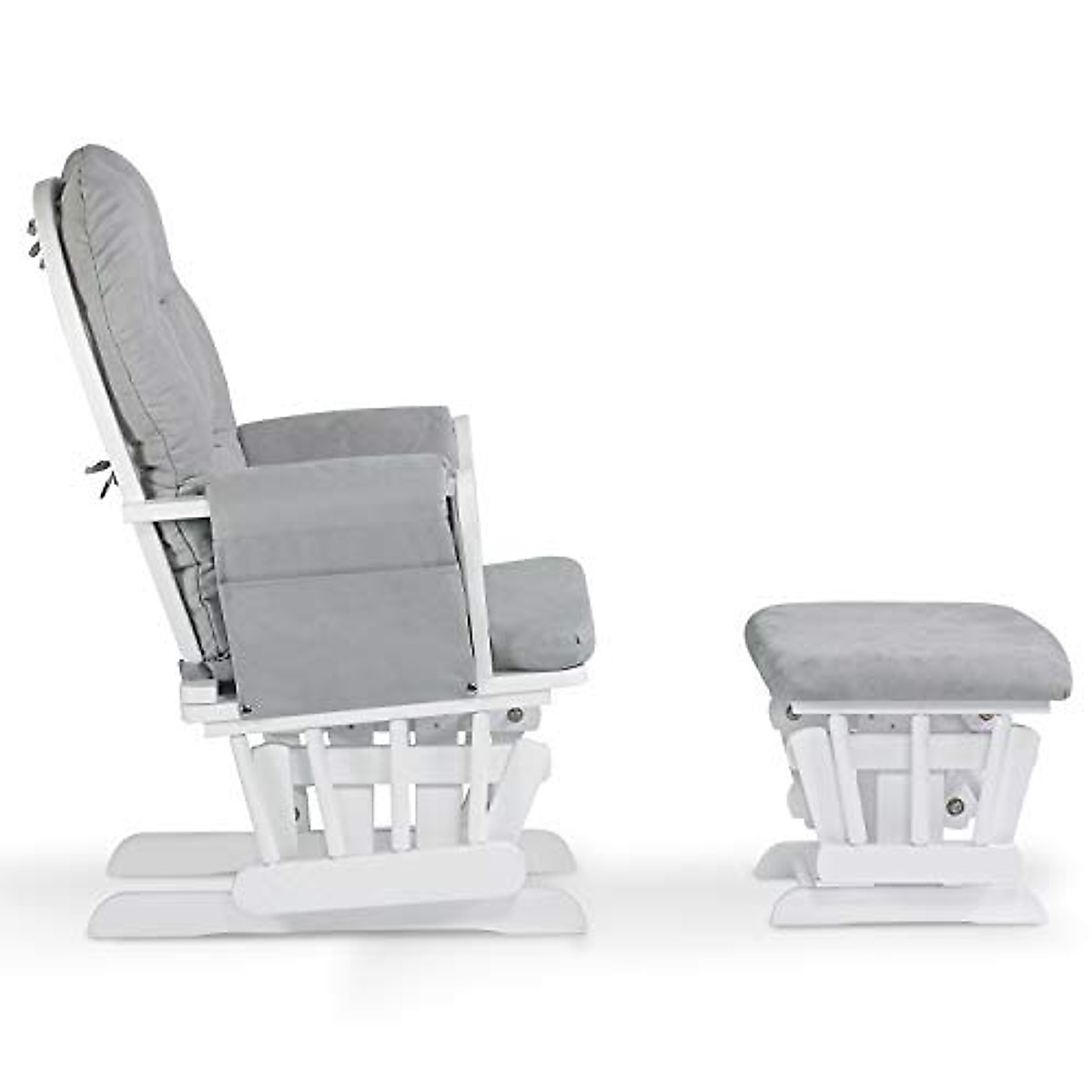 REJOICE HOME Atoll Glider with Ottoman, White/Light Grey