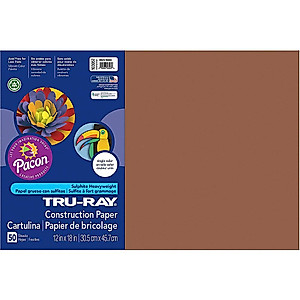 Tru-Ray® Construction Paper, 50% Recycled, 12" x 18", Warm Brown, Pack Of 50
