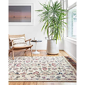 Loloi II Elka Collection ELK-02 Ivory/Multi, Transitional 7'-9" x 9'-9" Area Rug