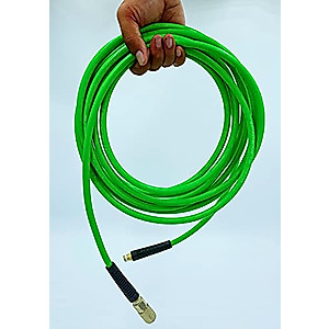 DP Dynamic Power Polyurethane Braided Air Hose 1/4" X 25 Ft with 10 pcs Air Compressor Accessories KIT, 200 PSI.