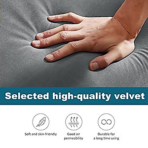 Antetek Convertible Sleeper Sofa Bed, 3 in 1 Velvet Loveseat Sleeper Sofa Couch with Pull Out Bed, Small Love seat with Adjustable Backrest, Lumbar Pillows & Side Pocket for Living Room, Grey, 55"