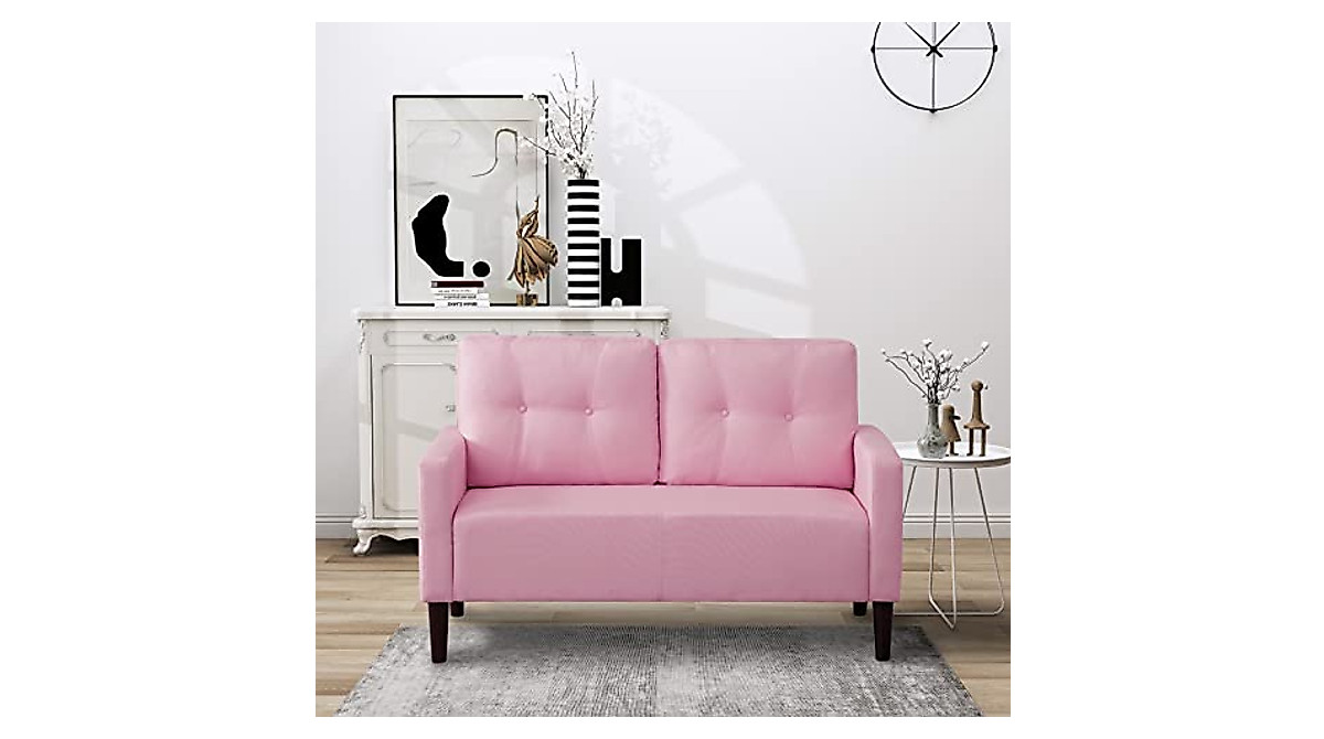 Msaleen Small Pink Loveseat – Perfect for Small Spaces