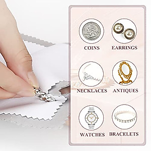 PINGMIC 6 Jewelry Polishing Cloths, Professional Silver Polishing Cloth for Jewelry Sterling Silver Gold Platinum Copper Diamond (11'' x 14'' * 2 Pcs, 4'' x 8'' *4 Pcs)