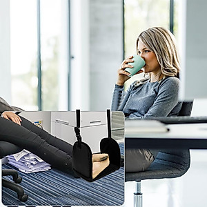Bylion Airplane Footrest with Support Plates, Portable Travel Foot Rest with Memory Foam, Airplane Travel Accessories to Reduce Foot & Leg Swelling and Soreness, Gifts for Travelers Office Workers