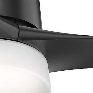 Hunter Fan Company, 59375, 54 inch Wi-Fi Symphony Matte Black Ceiling Fan with LED Light Kit and Handheld Remote, Smart Fan