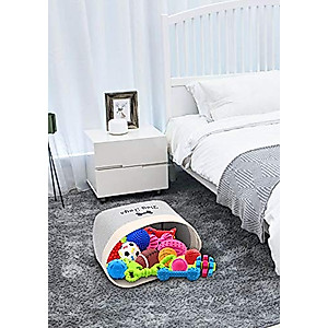 Xbopetda Dog Toy Basket, Cotton Rope Storage Basket, Laundry Basket Storage Bin Pet Toy Organizer Box - Perfect for Holding Pet Clothes/Blankets/Treats-Gray/White