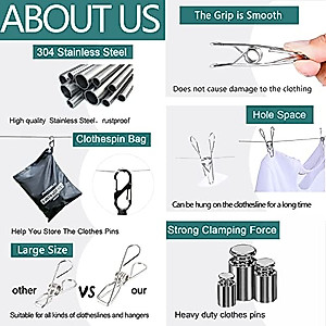 50PCS Clothes Pins Heavy Duty Outdoor, clothespins for Hanging Clothes, Laundry Cloths pin Clips Clothes pin Clothespin Close Clothing pins Snack for Food Bag (Small Size Clothespin)