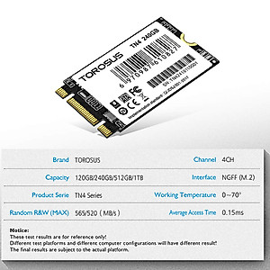 TOROSUS M.2 NGFF 22 * 42mm M.2 2242 240GB Solid State Drive Disk for Desktop PCs and MacPro