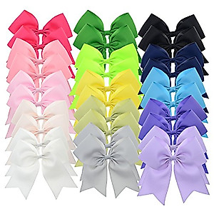 5 Inch Large Grosgrain Ribbon Cheer Bows with Alligator Hair Clips for Teens Juniors Pack of 30 LCLHB (5 inch-30 Pack)