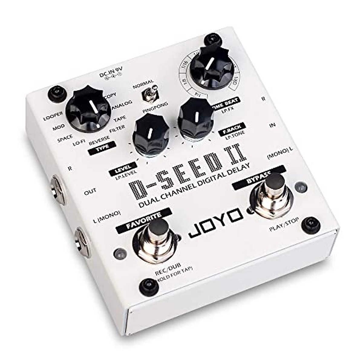 JOYO D-SEED-II Multi Pedal Effect, Stereo Looper Effect & Delay Pedal Effect for Electric Guitar Dual Channel & 8 Digital Delay Modes