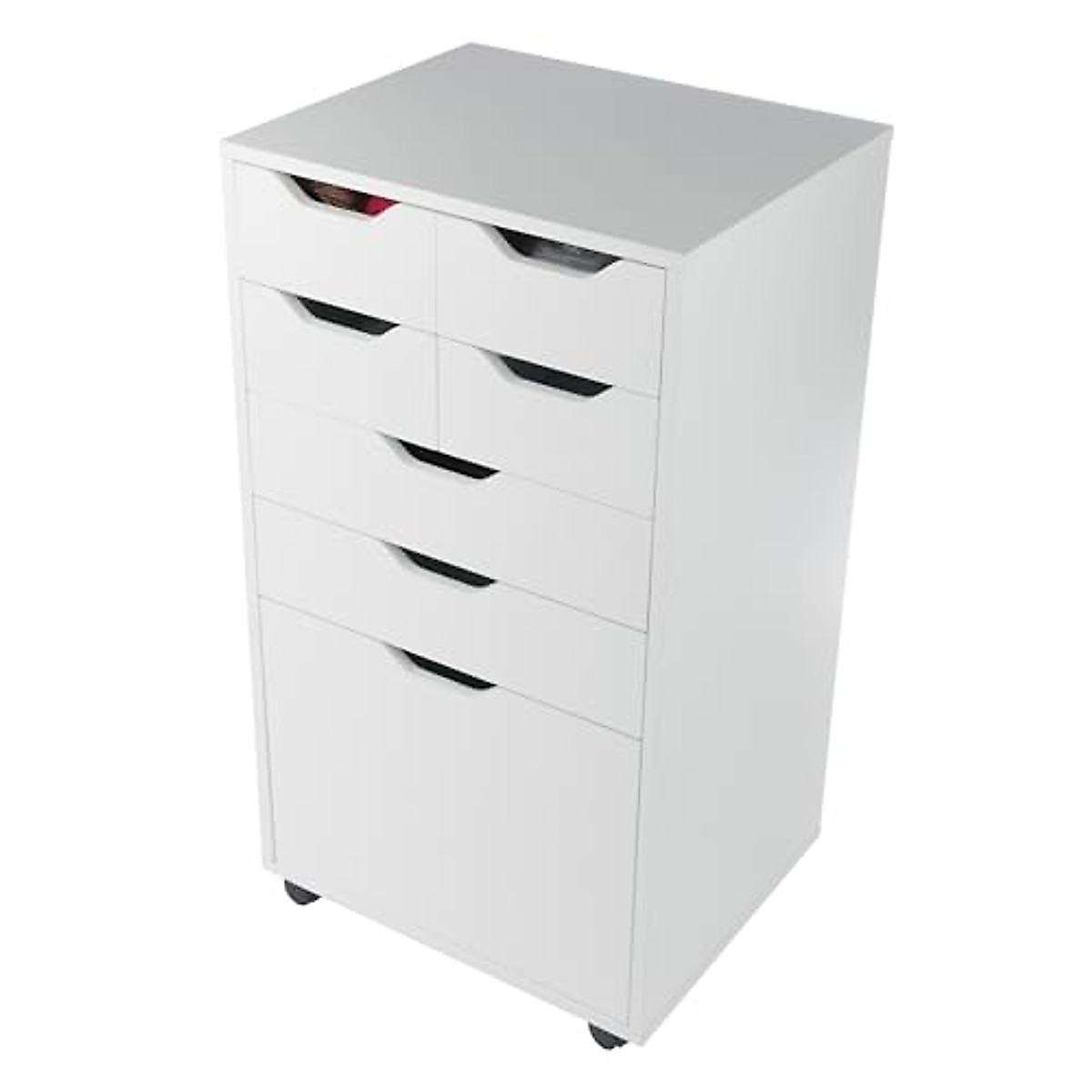 Winsome Halifax Bins & Drawers Multi-Storage Tall Mobile Cabinet, White