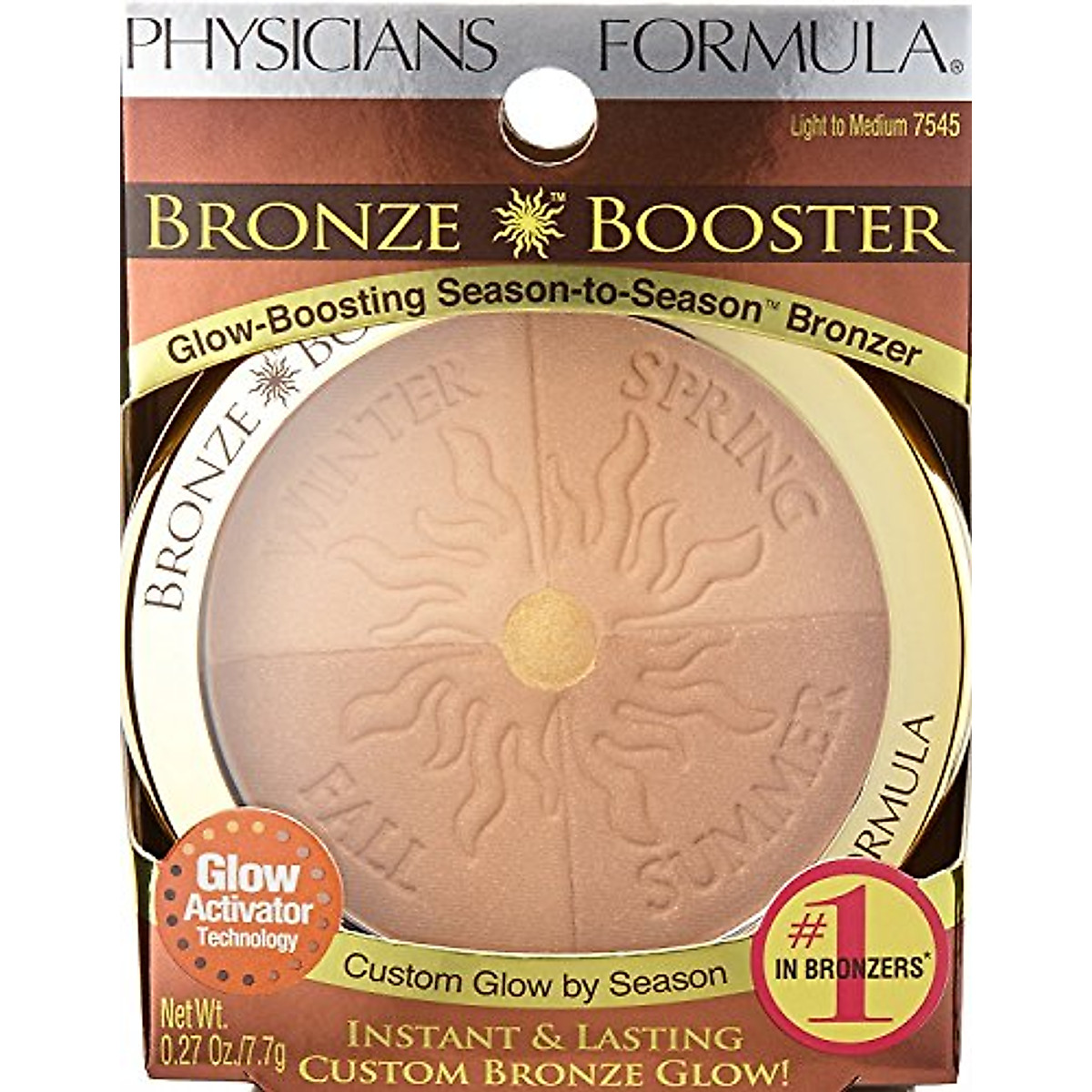 Physicians Formula Bronze Booster Glow-Boosting Season-to-Season Light-to-Medium Bronzer Makeup Powder, Dermatologist Approved