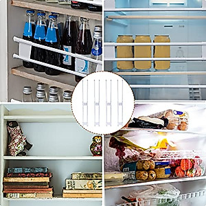 4pcs Rv Refrigerator Bars, Adjustable Rv Fridge Tension Bars Extendable to 15.8-27.6in Metal Rv Fridge Bars for Holding Food Drinks Rv Refrigerator Accessories