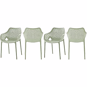 Meridian Furniture 329Mint Modern | Contemporary Patio Dining Chair with Polypropylene Plastic, Weather Resisting for Indoor or Outdoor Use, Set of 4, 22.5" W x 24.5" D x 31.5" H, Mint