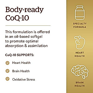 Solgar Megasorb CoQ-10 400 mg, 60 Softgels - Supports Heart & Brain Function - Coenzyme Q10 Supplement - Enhanced Absorption - Gluten Free, Dairy Free - 60 Servings